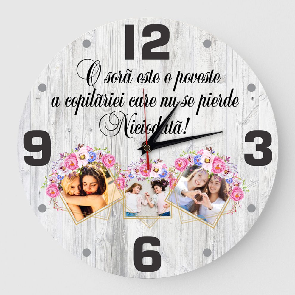 Ceas Personalizat cu 4 Poze Inima Nume Data - IVI Style