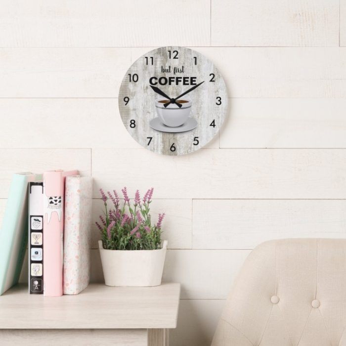 Ceas decorativ rustic but first coffee - IVI Style